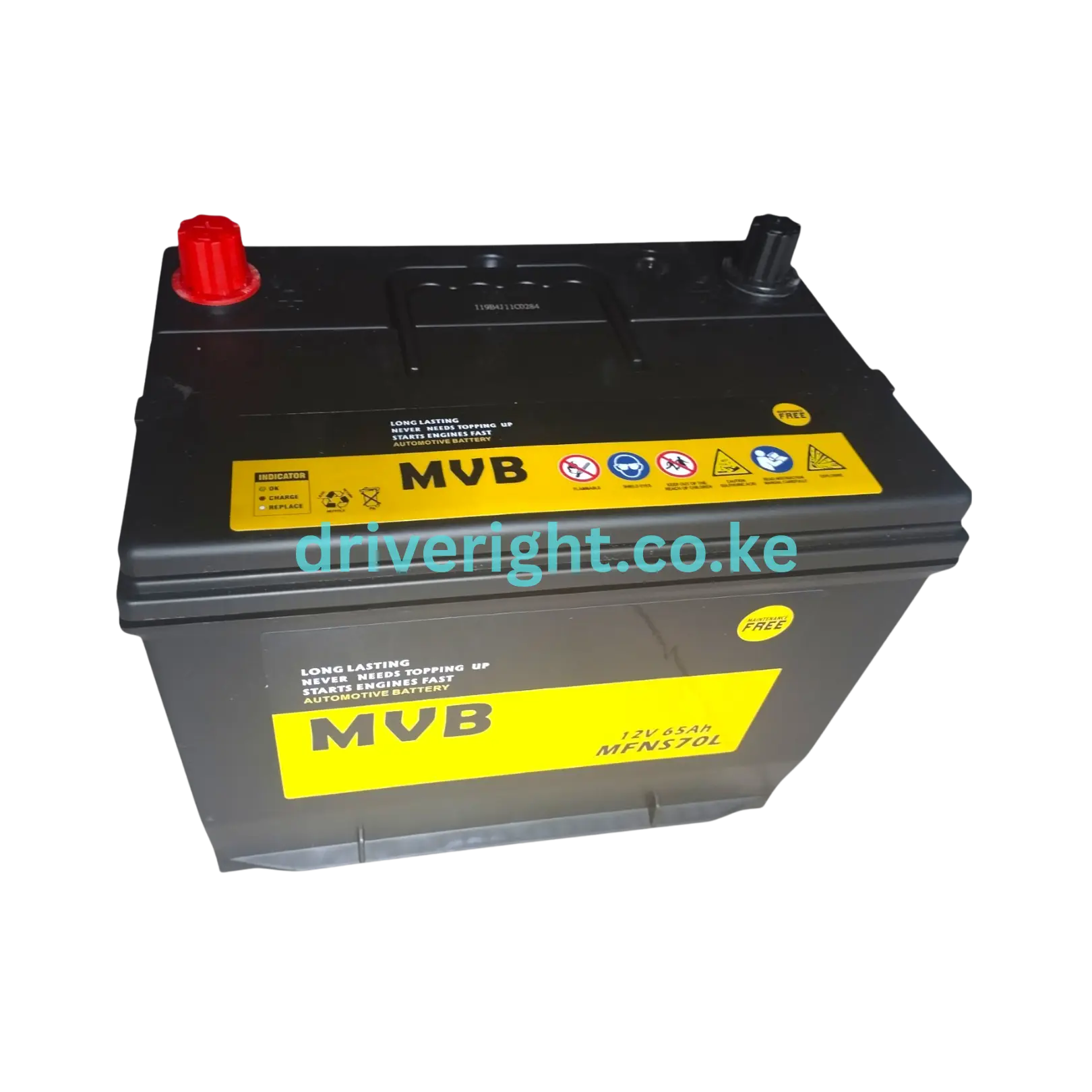 MVB NS70L 12V 65Ah 520CCA MF Battery | DriveRight Supplies KE